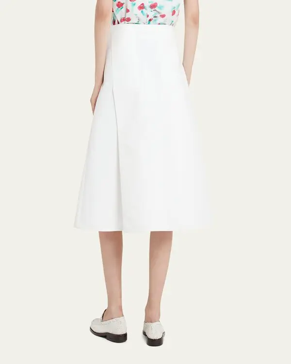 Marni Flared Midi Skirt With Double Pleating