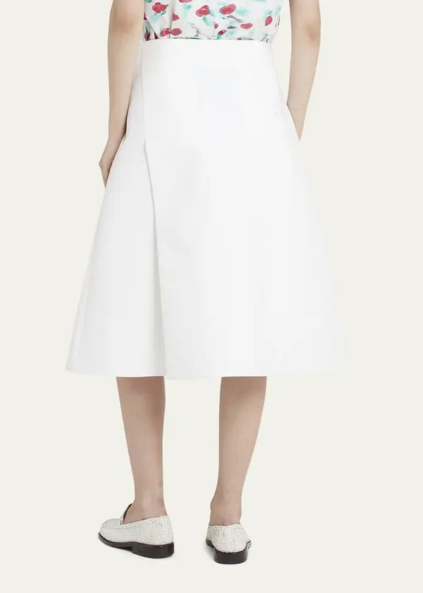 Marni Flared Midi Skirt With Double Pleating