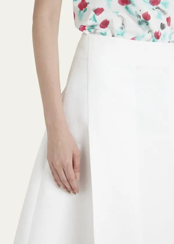Marni Flared Midi Skirt With Double Pleating