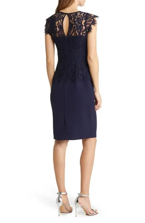 white lace dress with beige underlay Camille main image 1