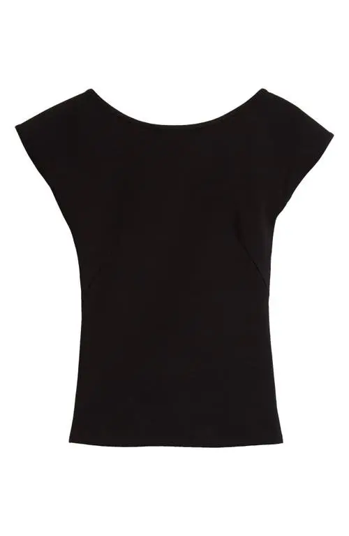Akris Scoop Back Cap-sleeve Top - 009 Black