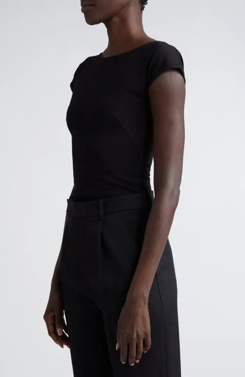 Akris Scoop Back Cap-sleeve Top