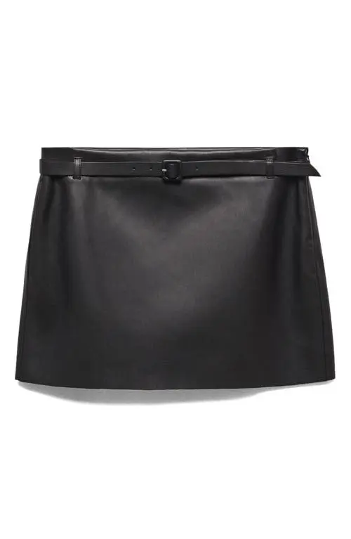 Mango Sati Faux Leather Mini Skirt