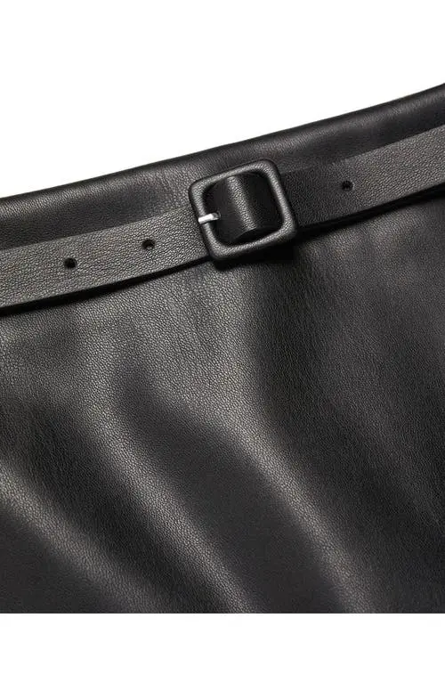 Mango Sati Faux Leather Mini Skirt