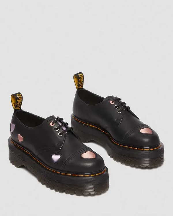 Dr. Martens 1461 chunky platforms/stacked sole Black Leather 3-Eye Derby Shoes s-l400.jpg main image 4