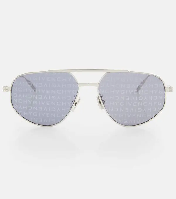 Givenchy Gvspeed Logo Aviator Sunglasses - Blue | Editorialist
