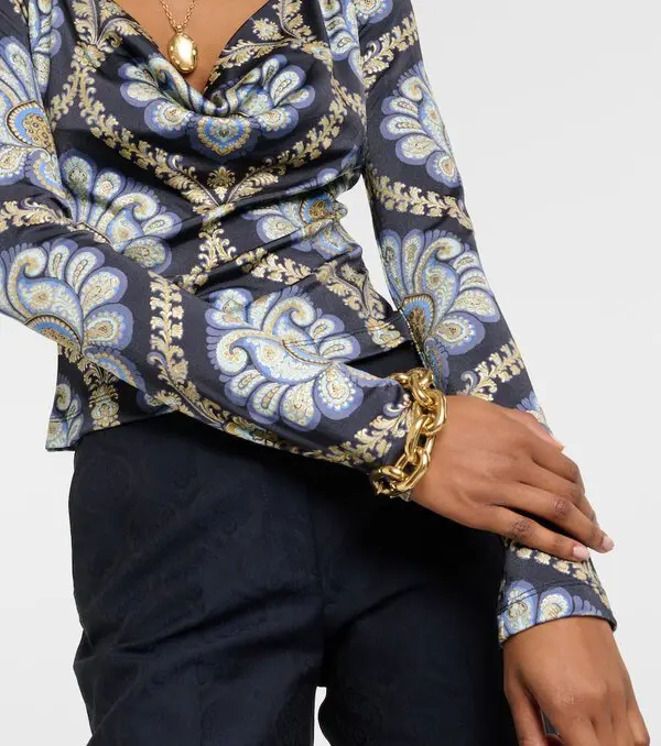 Etro Scoop-neck Paisley Jersey Top