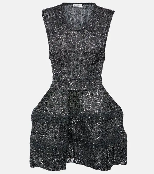 Alaïa Sequined Mini Dress - Silver