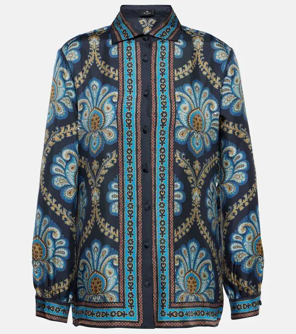 Etro Printed Silk Twill Shirt