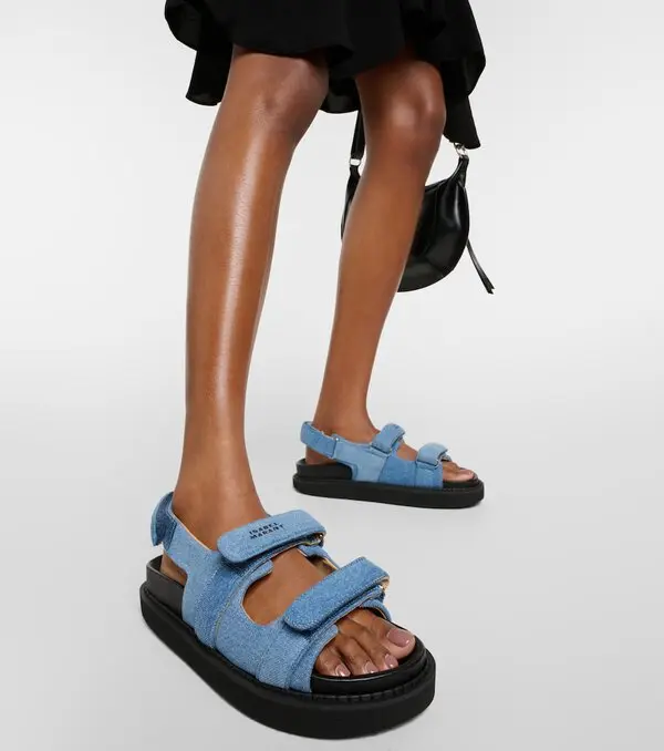 Isabel Marant Madee Denim Platform Sandals