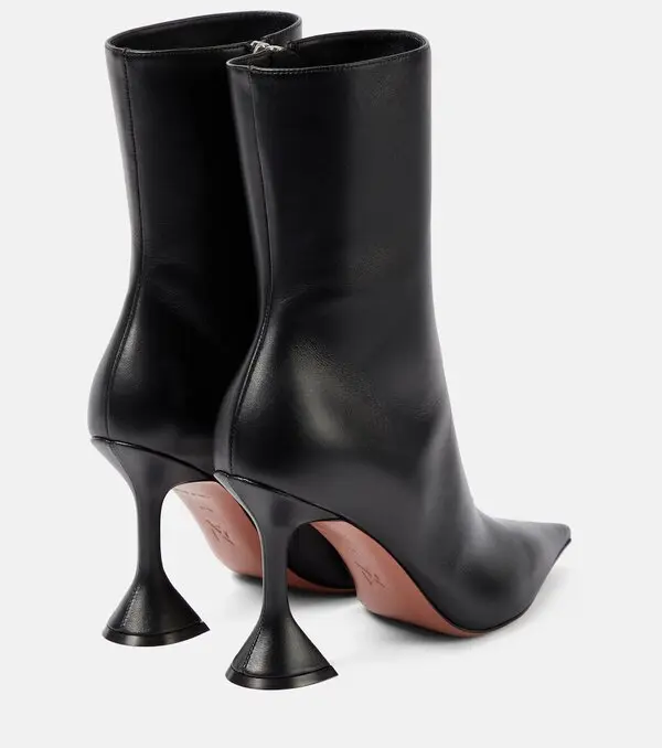 Amina Muaddi Giorgia 95 Leather Ankle Boots