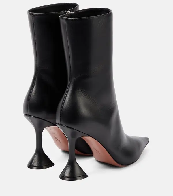 Amina Muaddi Giorgia 95 Leather Ankle Boots
