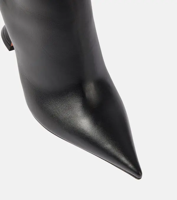Amina Muaddi Giorgia 95 Leather Ankle Boots