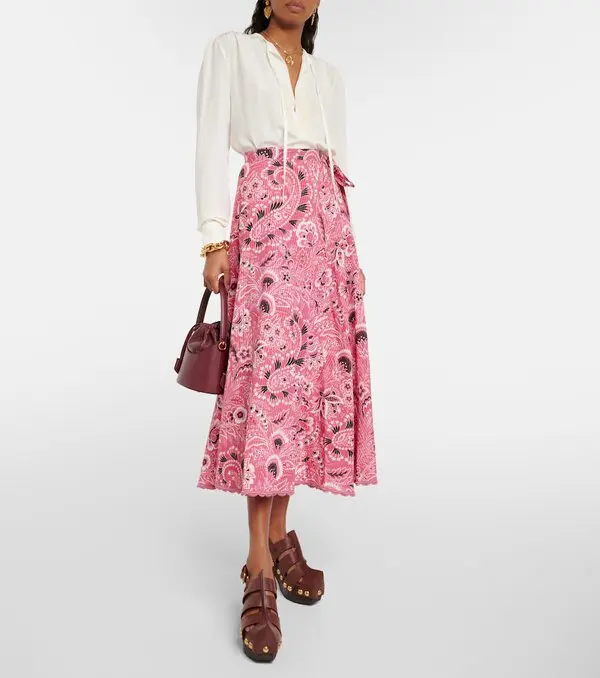 Etro Paisley Maxi Skirt - Red