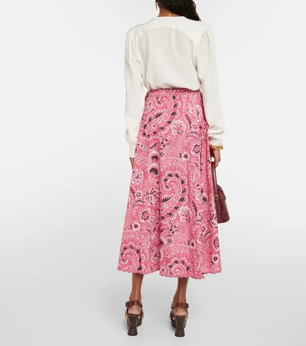 Etro Paisley Maxi Skirt - Red