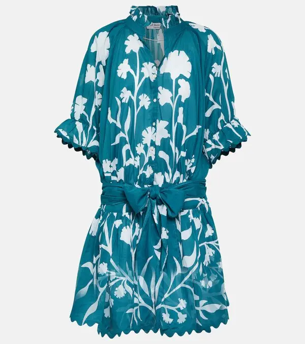 JULIET DUNN Majorelle Cotton Poplin Shirt Dress
