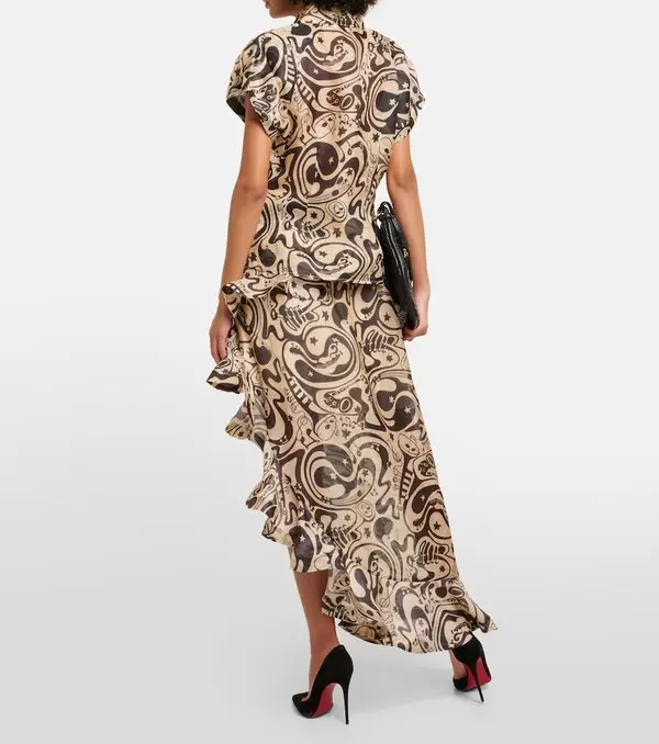 Zimmermann Matchmaker Printed Linen And Silk Blouse