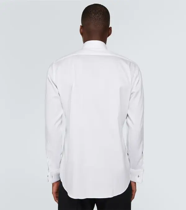 Thom Sweeney Cotton-blend Poplin Tuxedo Shirt