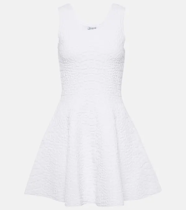 Alaïa Croc-effect Knitted Minidress
