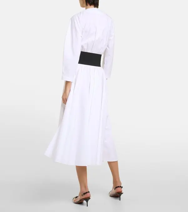 Alaïa Cotton Midi Dress - White