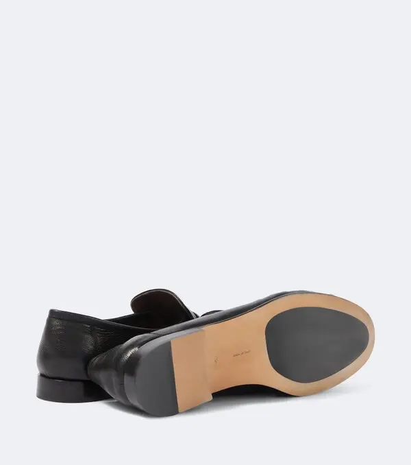THE ROW Soft Leather Loafers - Black