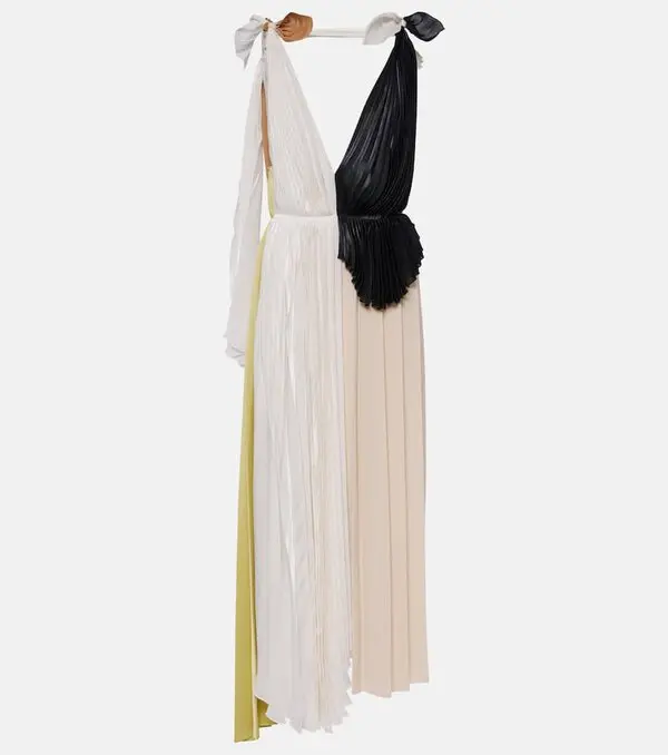 Victoria Beckham Pleated Maxi Dress - Multicoloured
