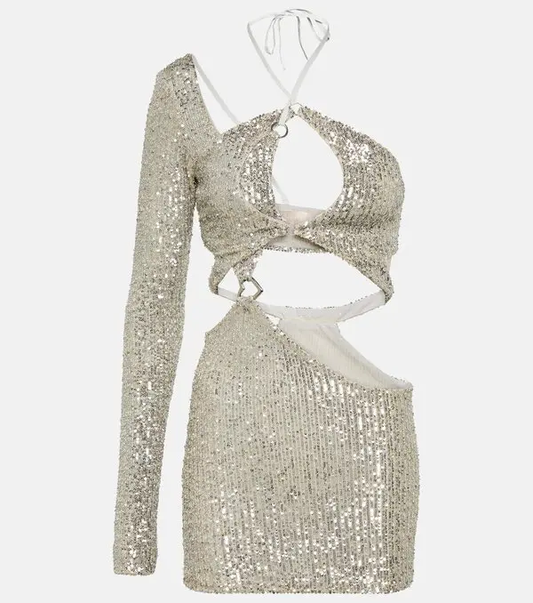 ROBERTA EINER Banu Sequined Minidress - Silver