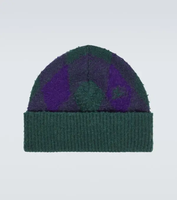 Burberry Argyle Wool Beanie - Green