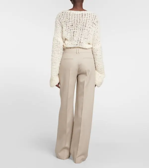 THE ROW High-rise Straight Wool Pants