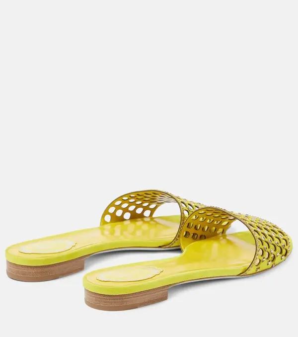 Rene Caovilla Crystal-embellished Suede Slides