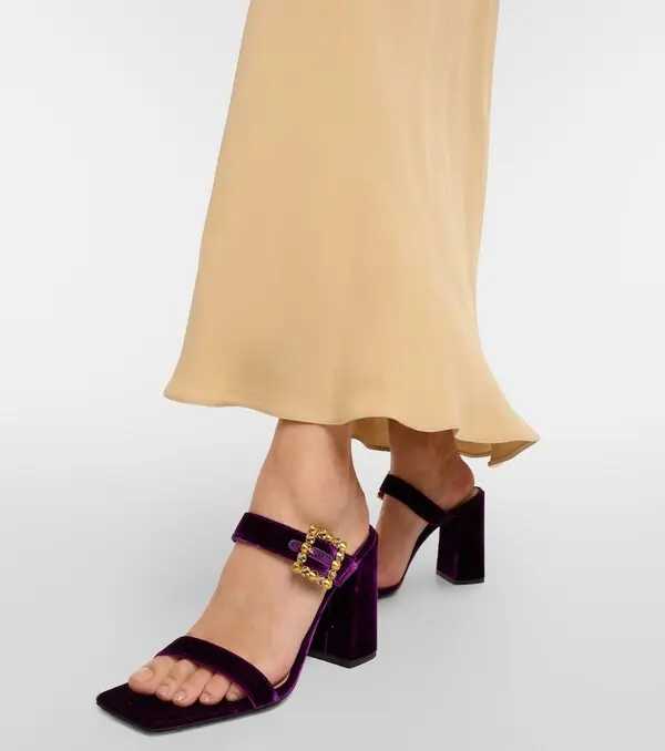 GIANVITO ROSSI Wondy Embellished Velvet Mules