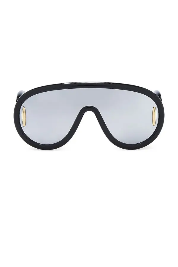 Loewe Shield Sunglasses - Shiny Black & Smoke Mirror