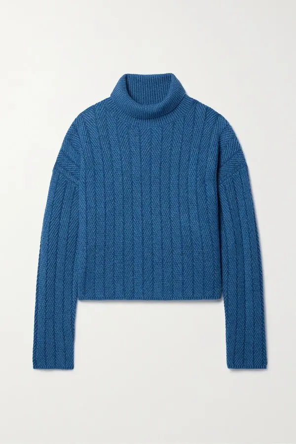 Altuzarra Terence Herringbone Cashmere Turtleneck Sweater