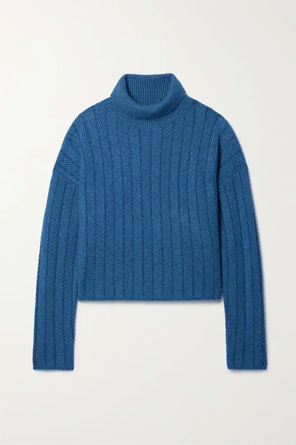 Altuzarra Terence Herringbone Cashmere Turtleneck Sweater