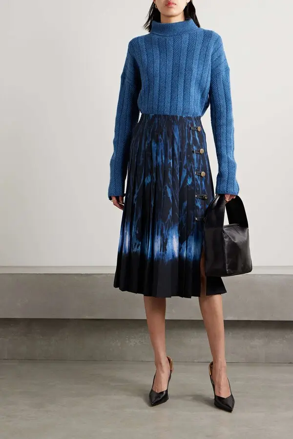 Altuzarra Terence Herringbone Cashmere Turtleneck Sweater