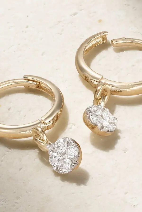 STONE AND STRAND Disco 10-karat Diamond Hoop Earrings