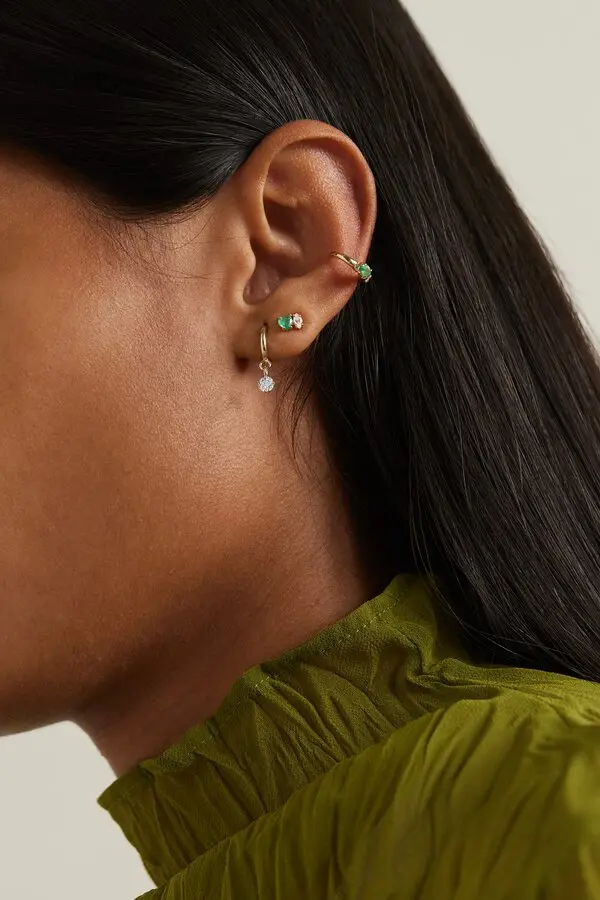 STONE AND STRAND Disco 10-karat Diamond Hoop Earrings
