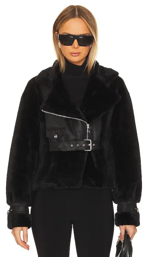 LAMARQUE Elody Faux Fur Jacket - Black