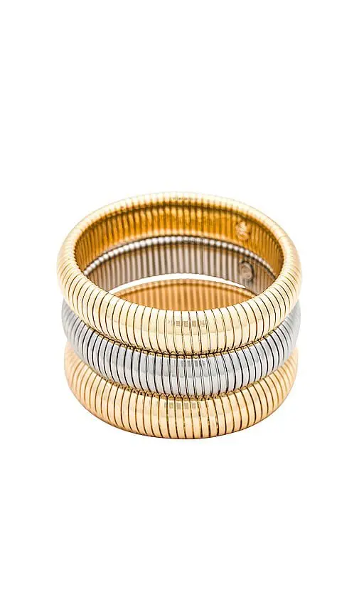 Ettika Flex Snake Chain Bracelet Set - Mixed Metals