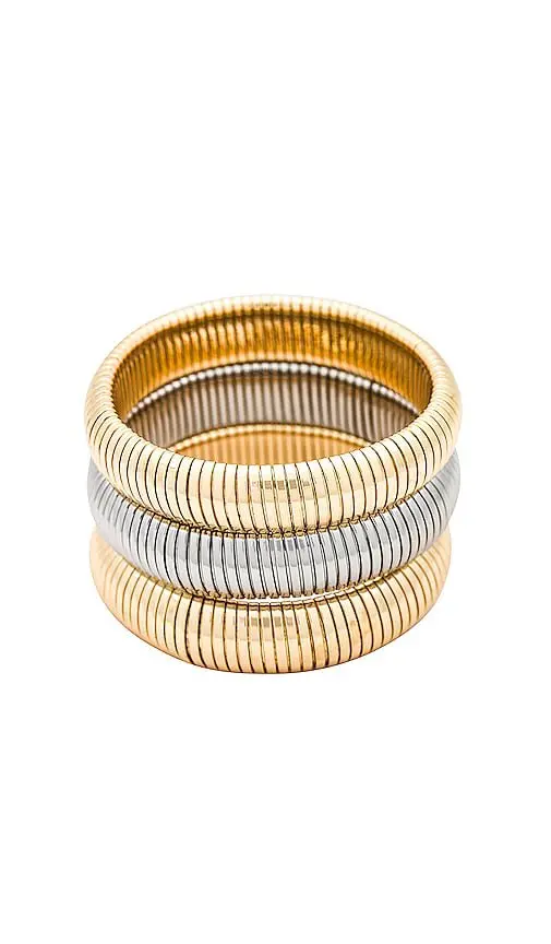 Ettika Flex Snake Chain Bracelet Set - Mixed Metals