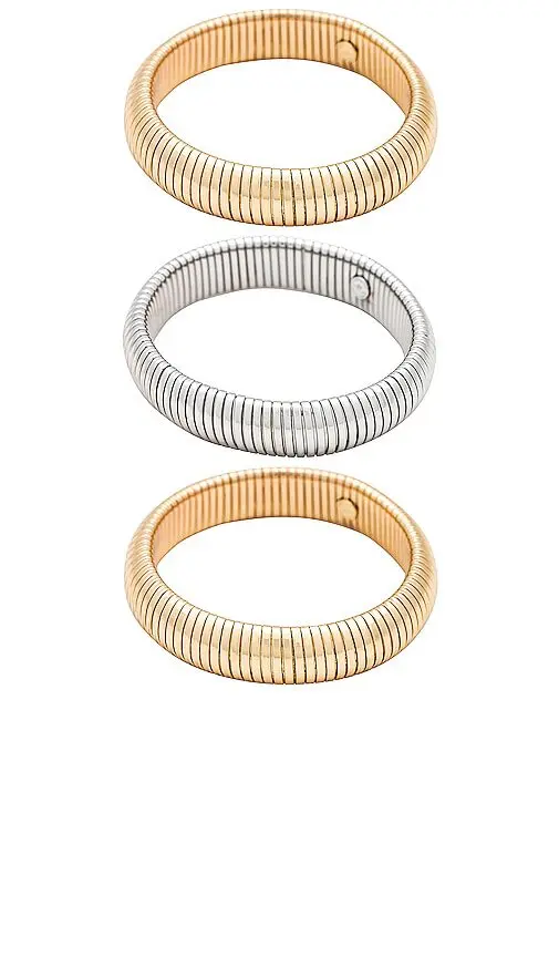 Ettika Flex Snake Chain Bracelet Set - Mixed Metals