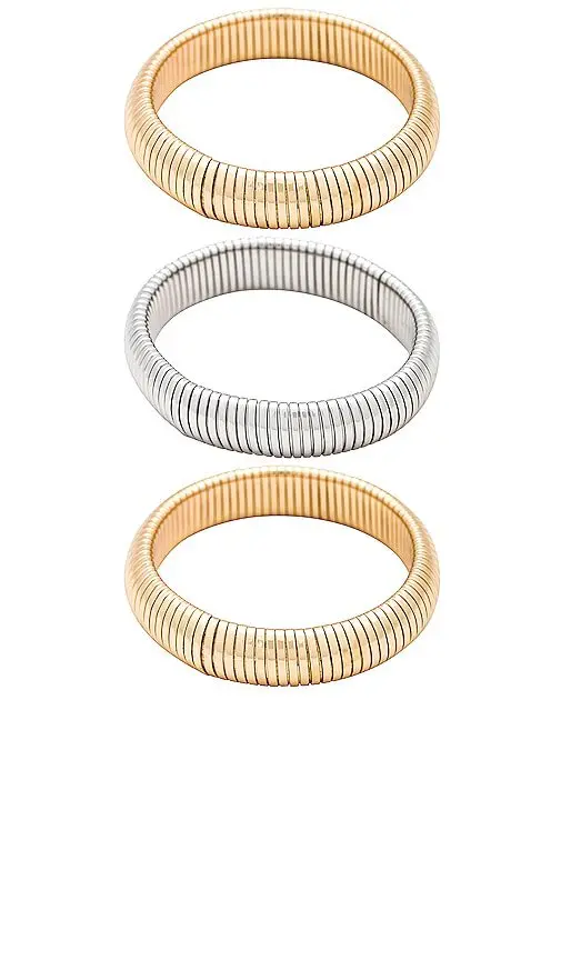 Ettika Flex Snake Chain Bracelet Set - Mixed Metals