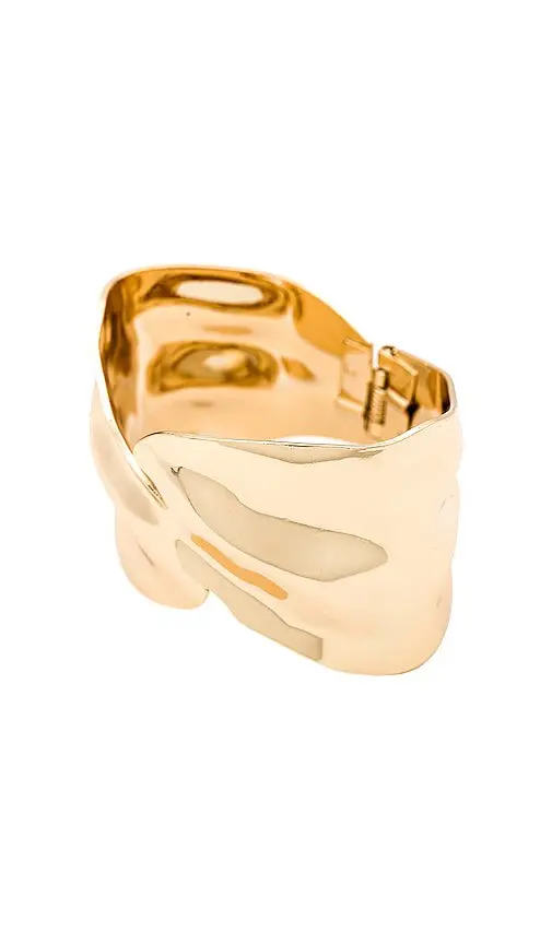 Ettika Abstract Textured Cuff Bracelet - 18k Gold Plated