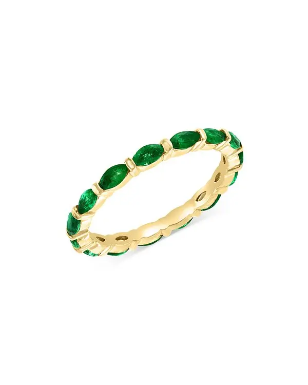 Bloomingdale'S Emerald And 14k Yellow Gold Eternity Ring - Green/gold