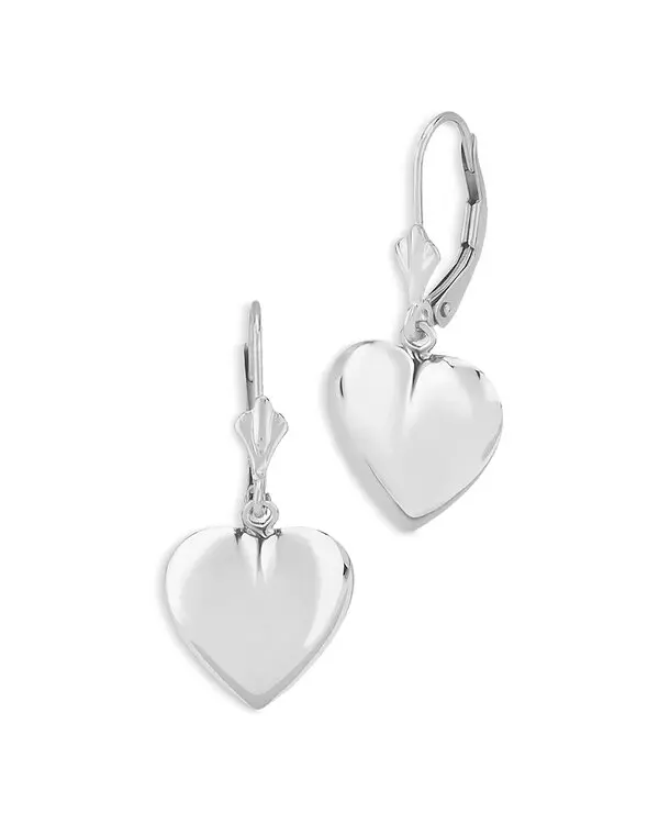 Aqua Bloomingdale's Fine Collection Polished Heart Drop Earrings - Silver