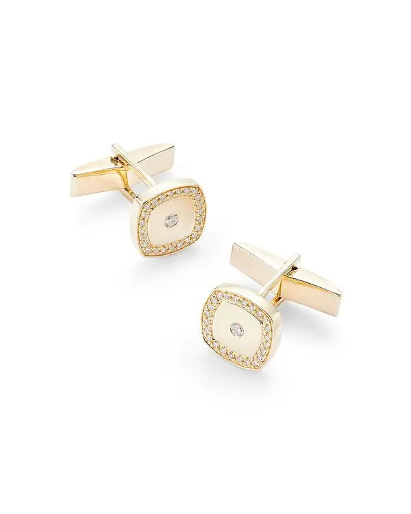 Bloomingdale'S Diamond Halo Cufflinks In 14k Yellow 0.30 Tcw - Gold