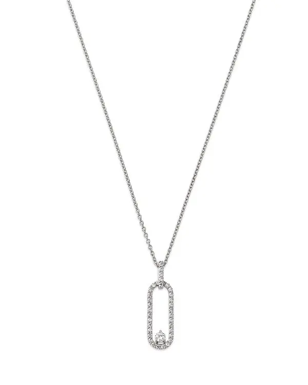 Bloomingdale'S Diamond Oval Frame Pendant Necklace - White