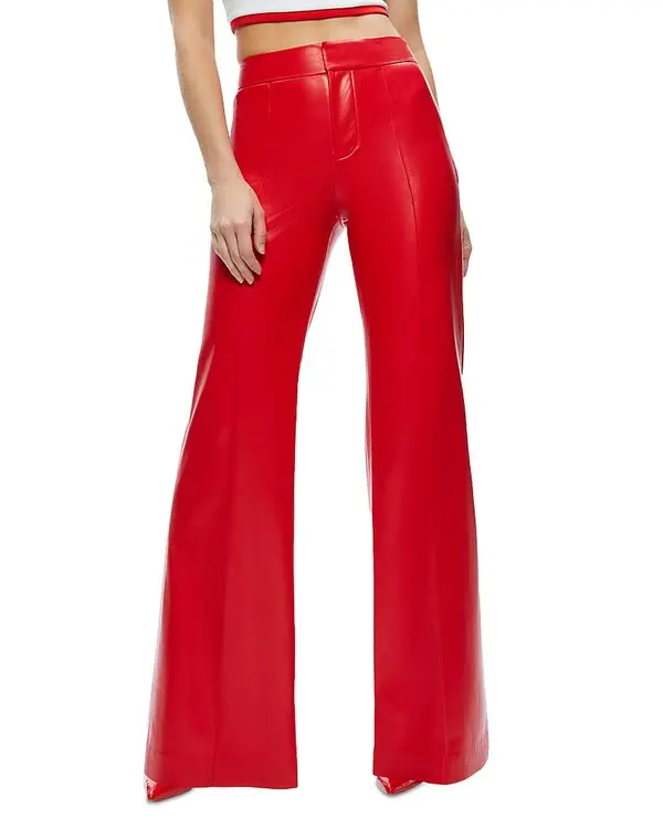 Alice + Olivia Dylan High-waisted Wide Leg Pants - Bright Ruby