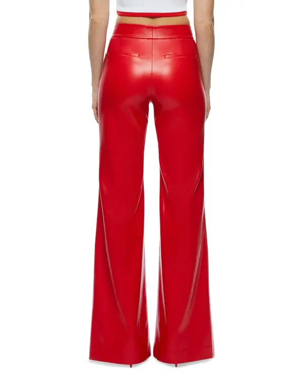 Alice + Olivia Dylan High-waisted Wide Leg Pants - Bright Ruby