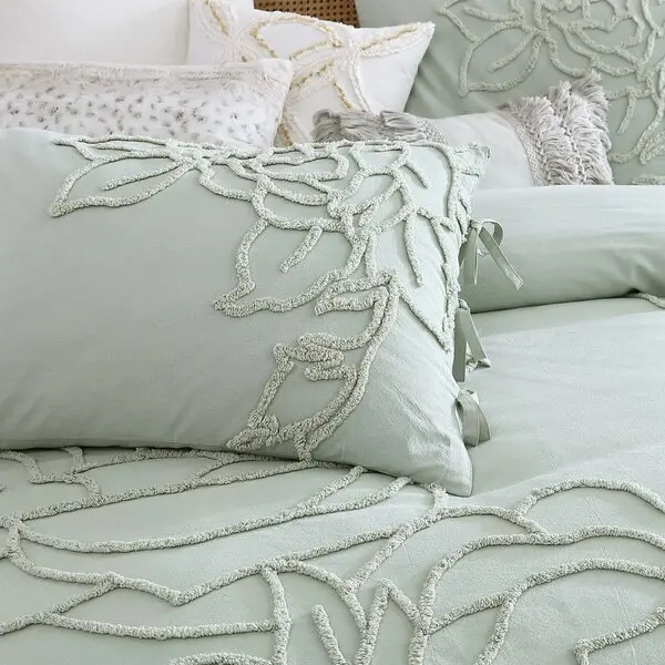 PERI HOME Chenille Rose Comforter Set, King - Green